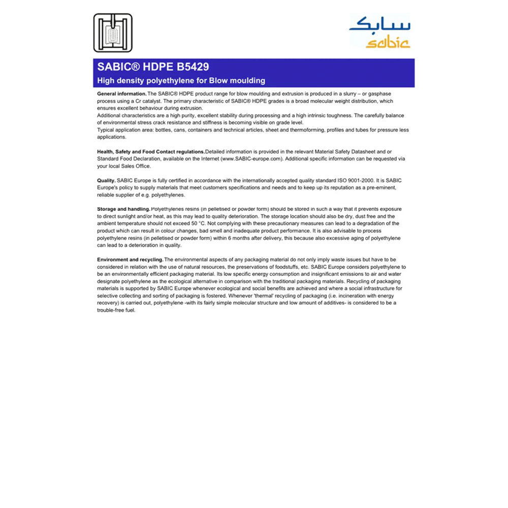 SABIC B5429 (HDPE Blow) | Polymer In Stock – Polymer in Stock