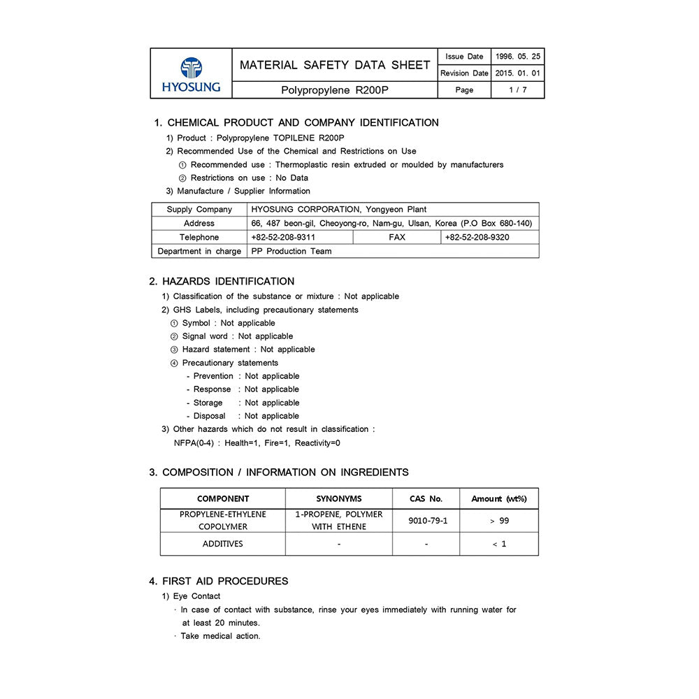 Hyosung R200P PP Homopolymer | Polymer in Stock