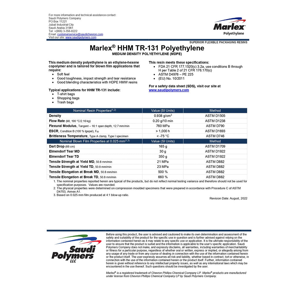 MDPE MARLEX TR131 | Polymer in Stock