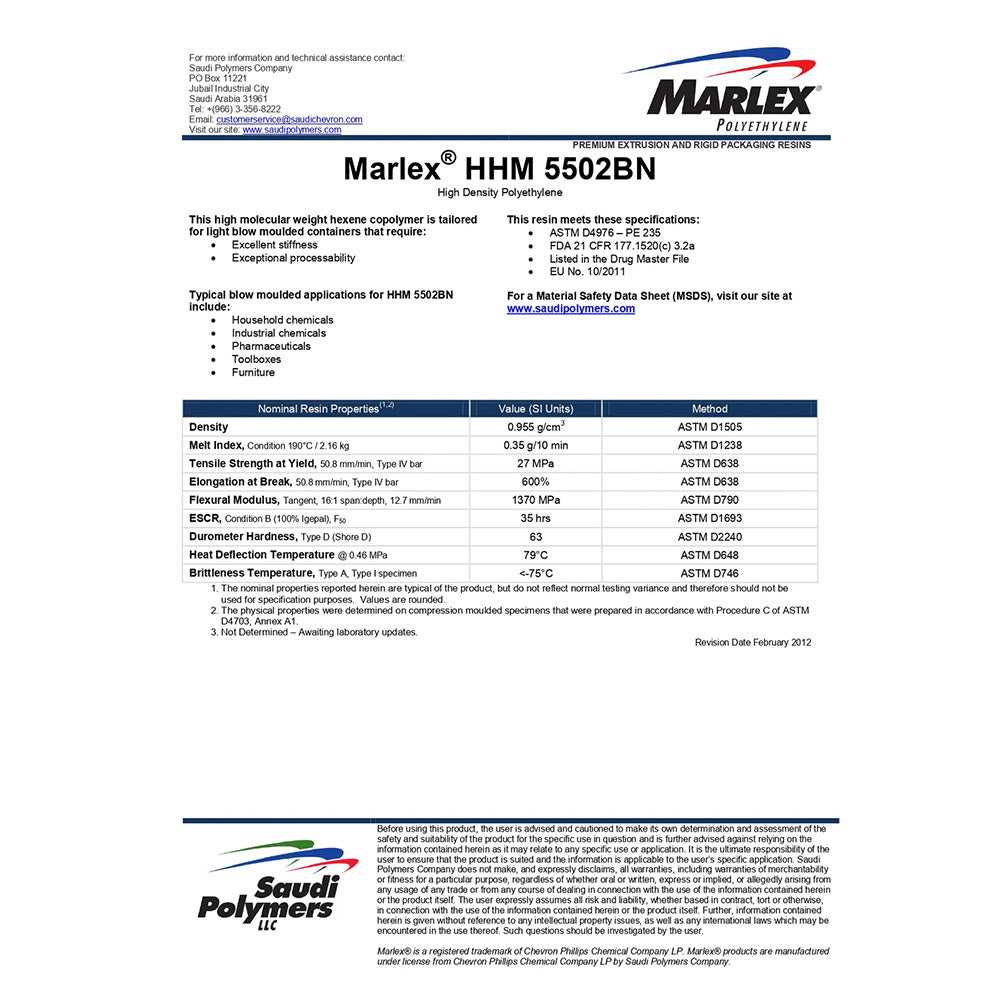 Marlex 5502 HDPE Resin for High-Performance Applications | Polymer in Stock