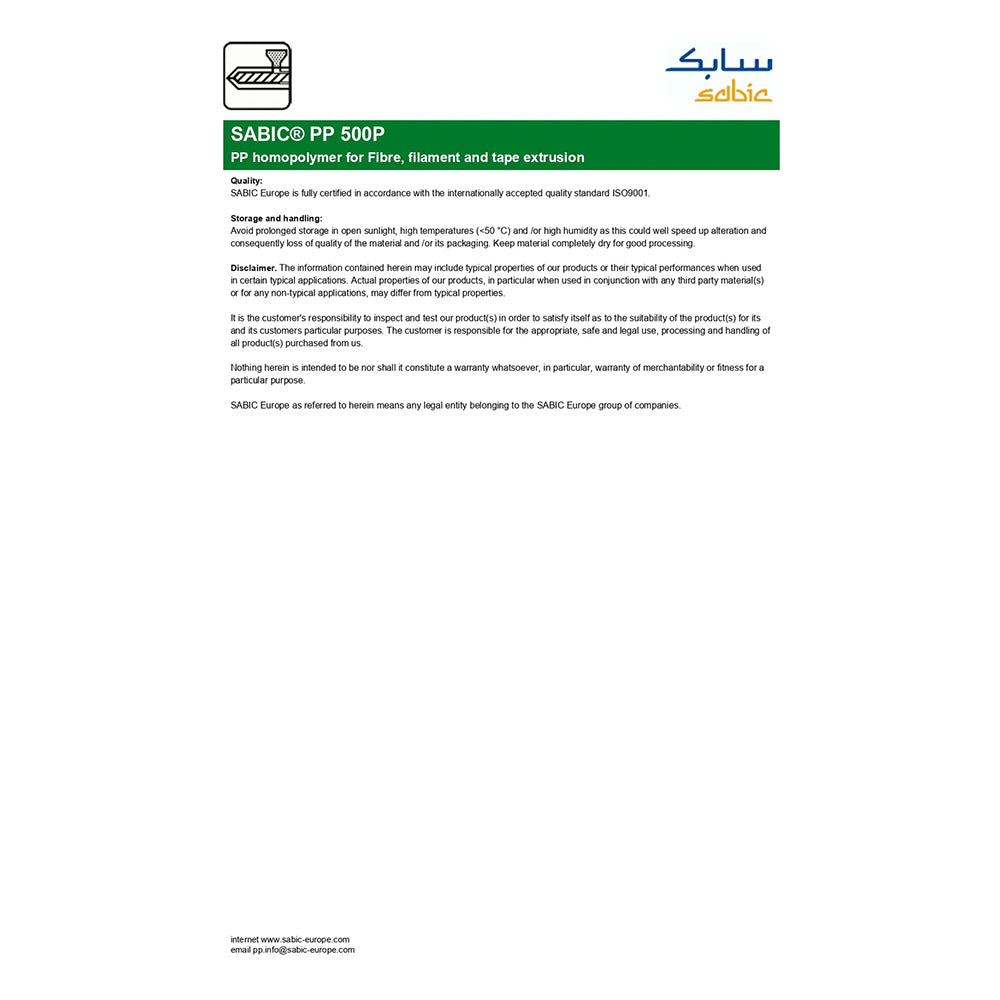 Sabic 500P Polypropylene Resin for Packaging & Molding | SABIC ...